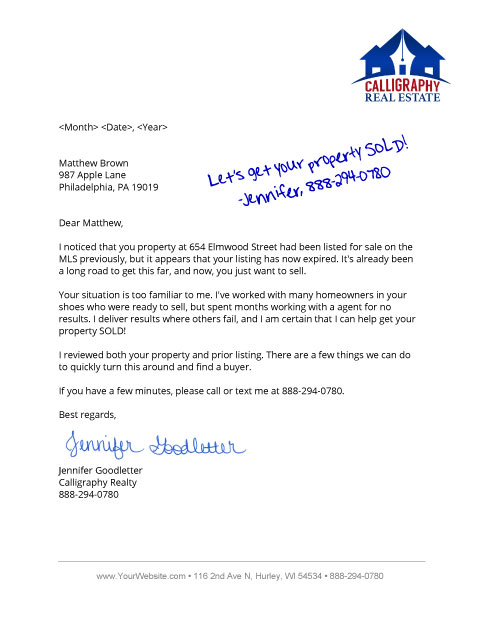Expired Listing Letter Let s Get It SOLD Yellow Letters Complete